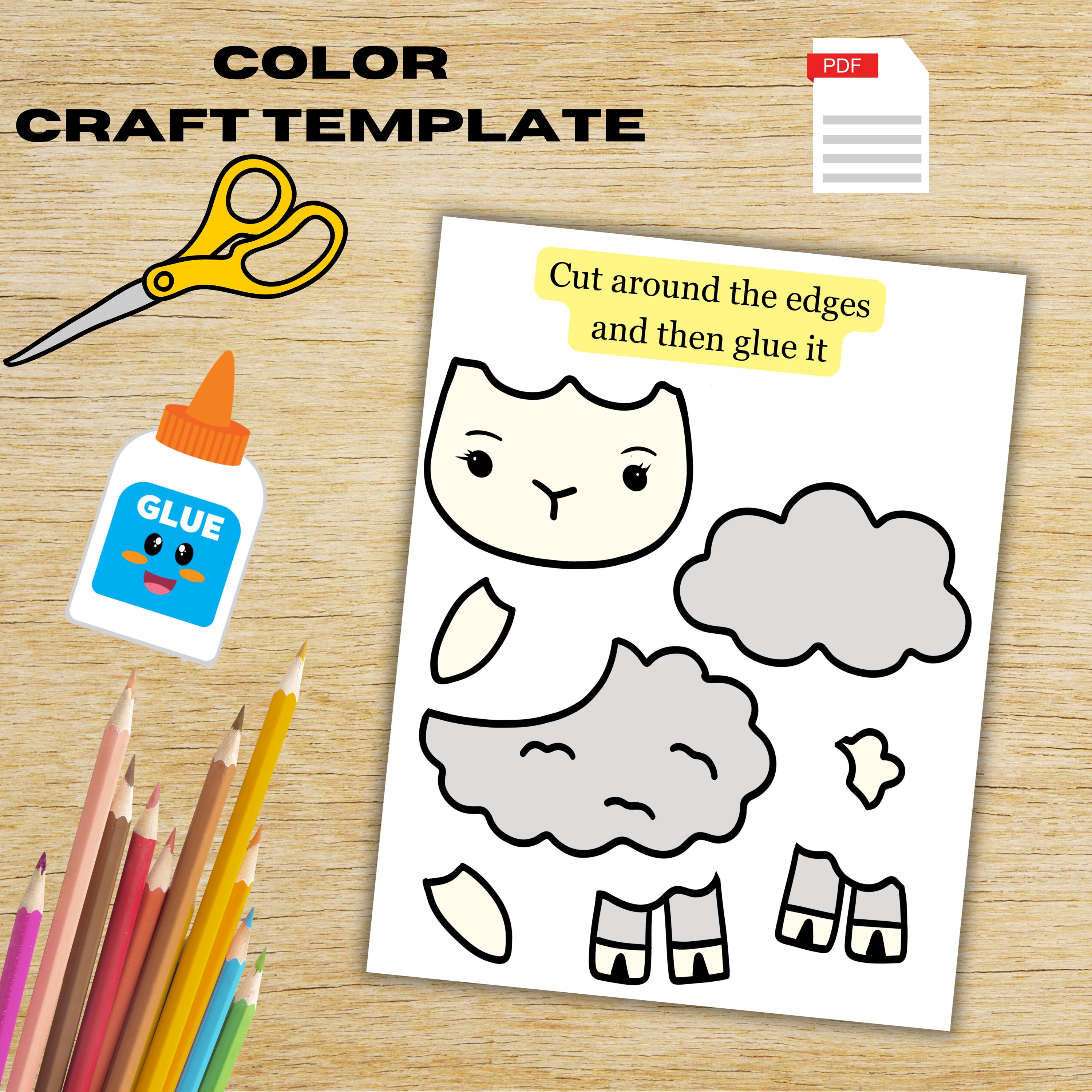 Sheep Craft Printable | Cut and Paste Activity for Kids | Farm Animal ...