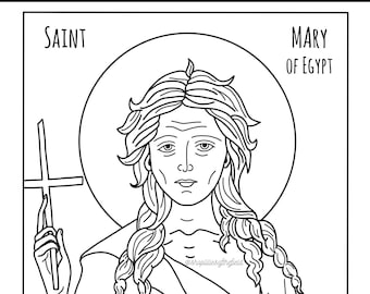 St. Mary of Egypt Icon Coloring Page Individual Use - Etsy
