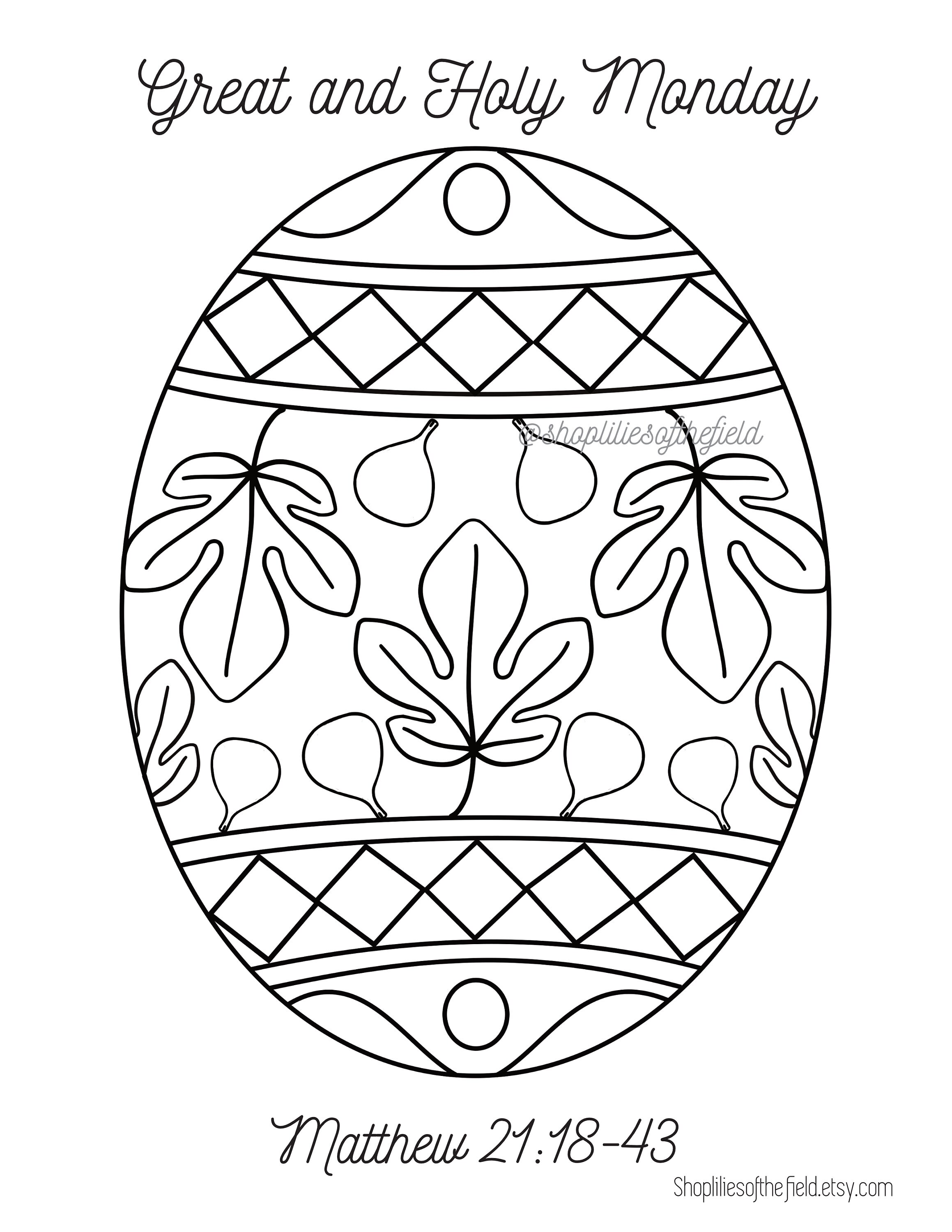 Holy Week Egg Coloring Pages - Etsy