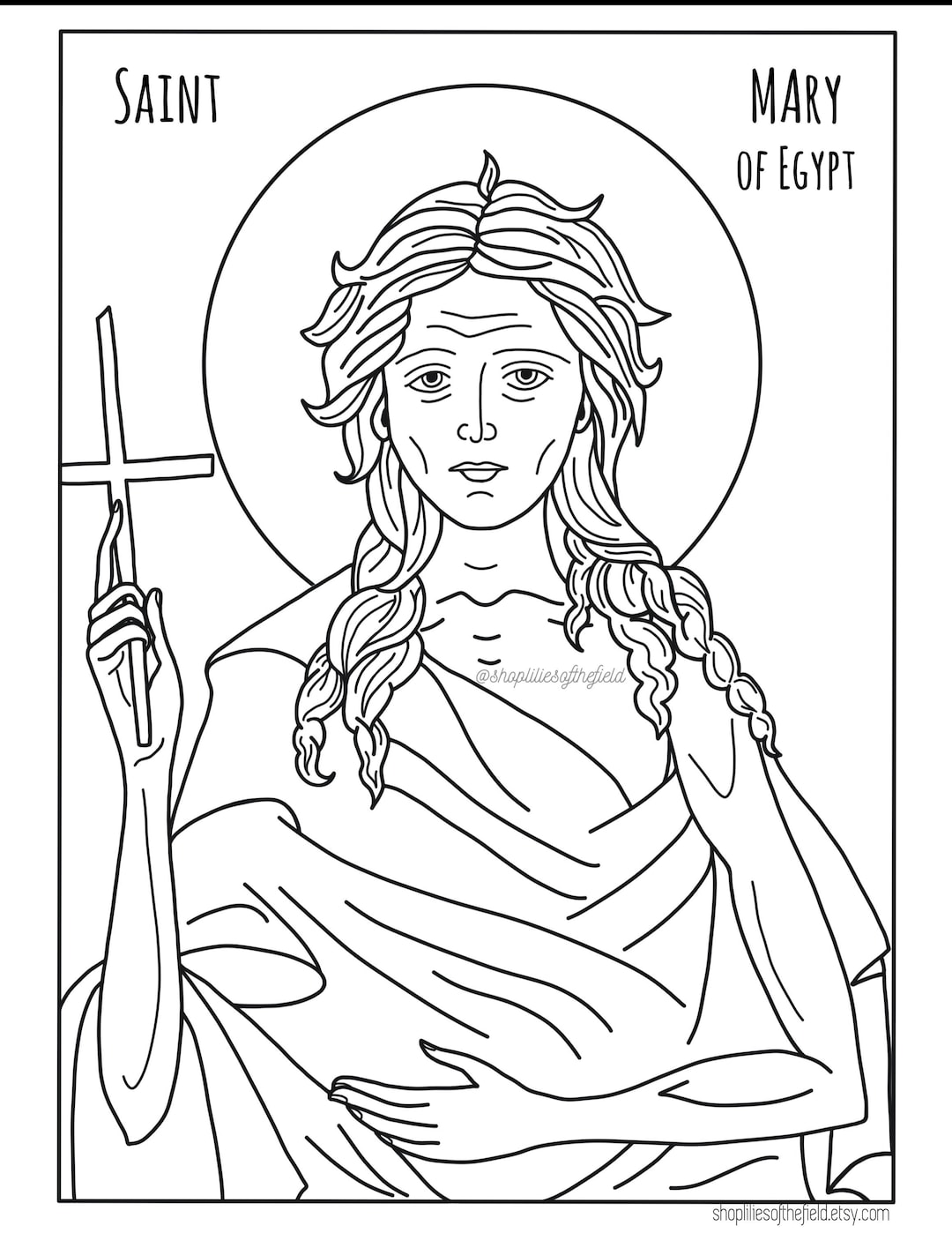 St. Mary of Egypt Icon Coloring Page - Etsy