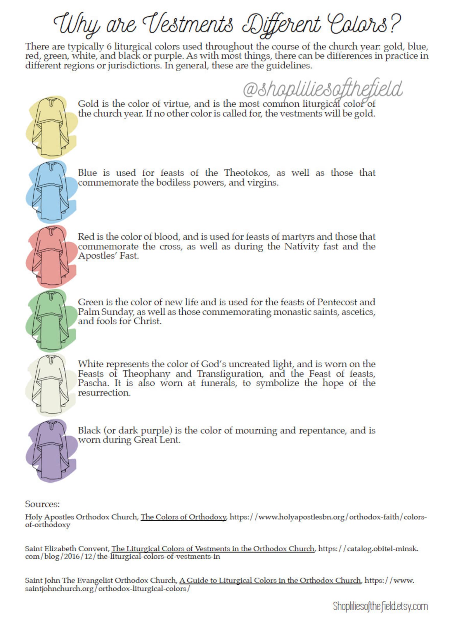 Orthodox Liturgical Colors Coloring Page - Etsy