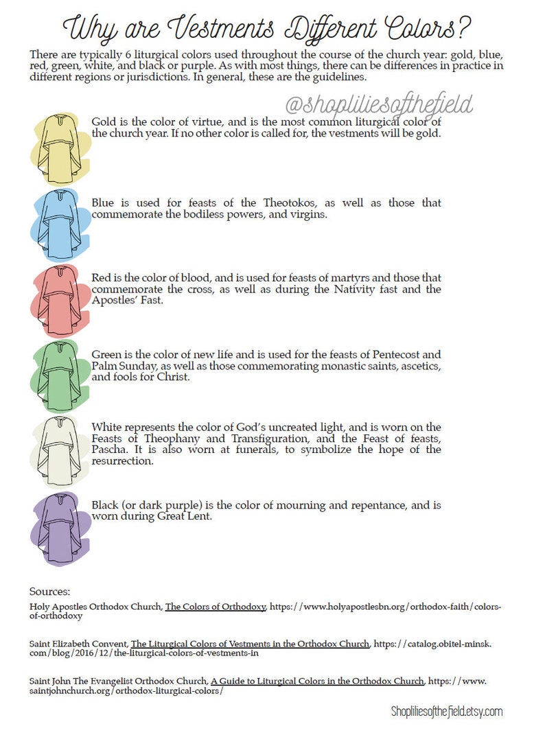 Orthodox Liturgical Colors Coloring Page - Etsy