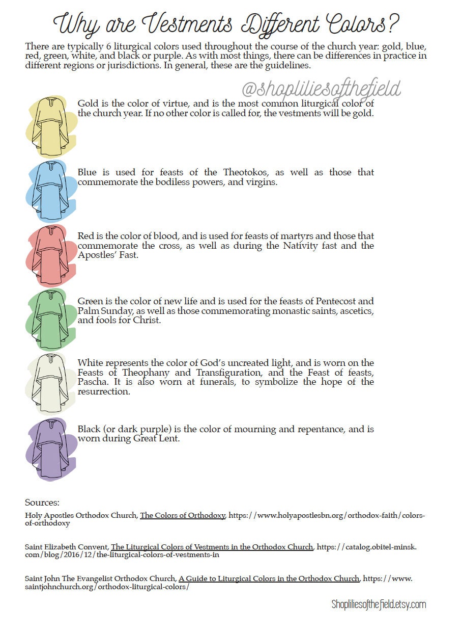 Orthodox Liturgical Colors Coloring Page - Etsy