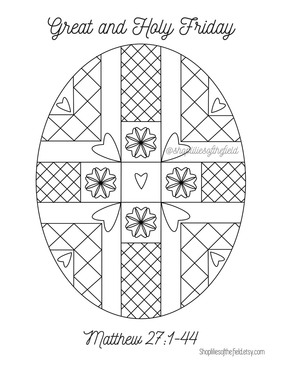 Holy Week Egg Coloring Pages - Etsy