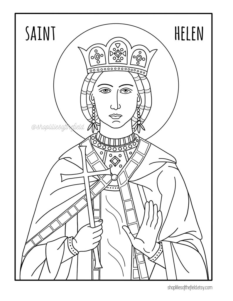 St. Helen Icon Coloring Page - Etsy