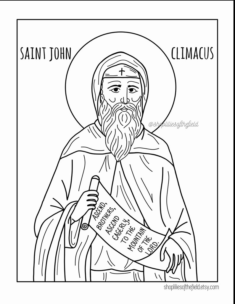 St. John Climacus Icon Coloring Page - Etsy