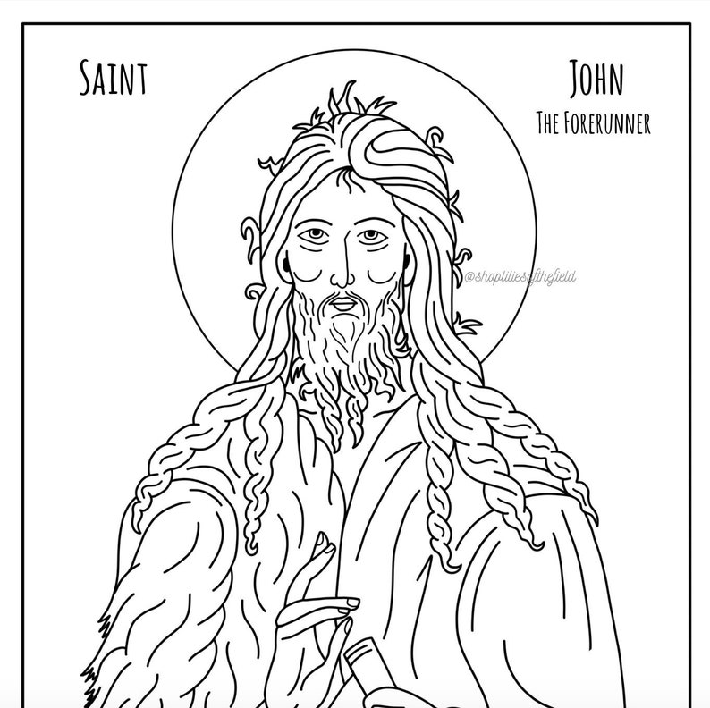 St. John the Forerunner Icon Coloring Page - Etsy