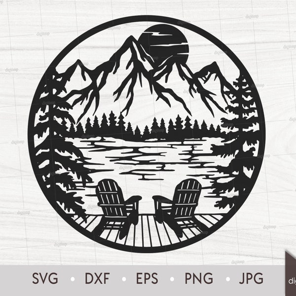 Lake Scene Svg - Etsy