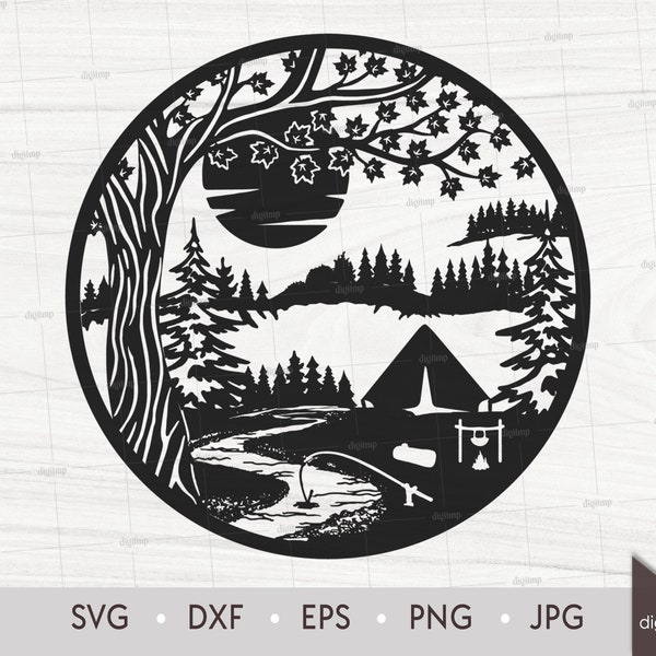 River and Trees - Etsy