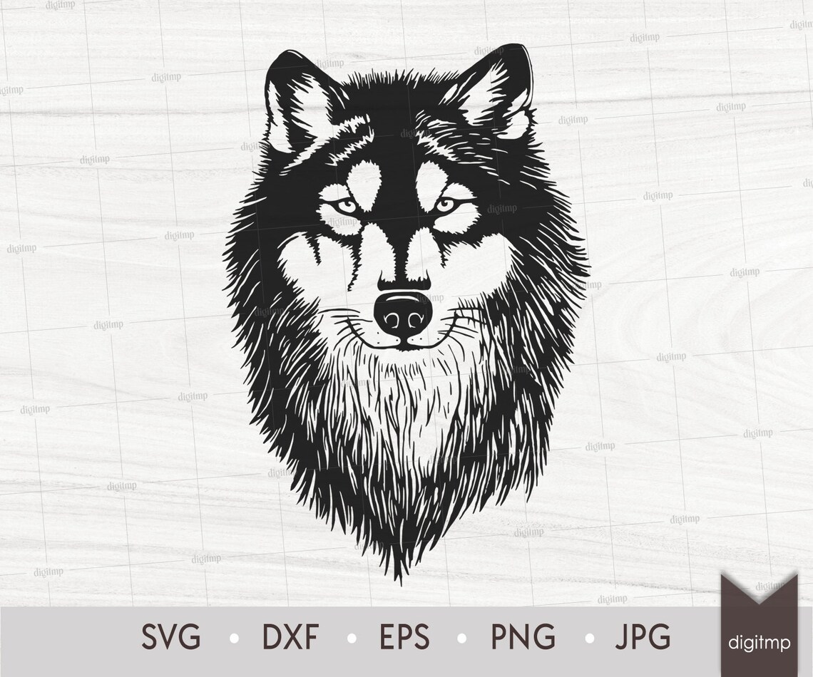 Wildlife Wolf. Head of Wild Wolf. Laser Engrave Template. - Etsy
