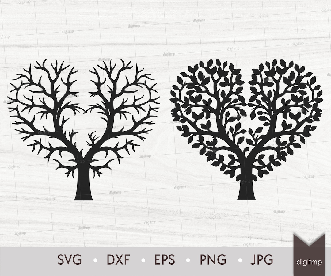 Branched Heart Tree. Leafy Heart Tree. Tree Wall Hanging Twinni. Laser ...