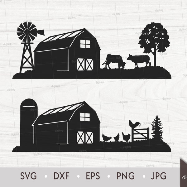 Farm Scene Svg - Etsy
