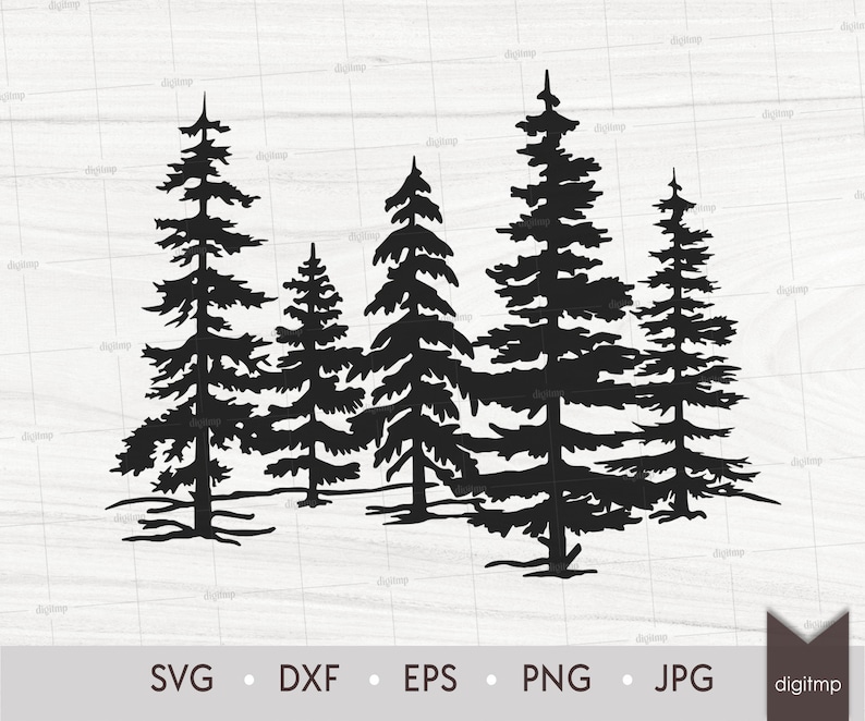 Forest Pine and Fir Trees Laser Cut Template: Nature Scene (SVG, DXF ...