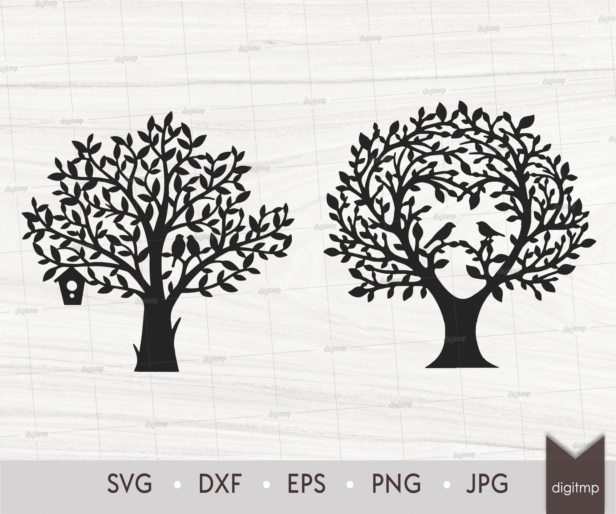 Tree With Birds. Love Tree. Tree With Birdhouse. Laser Cut Template ...