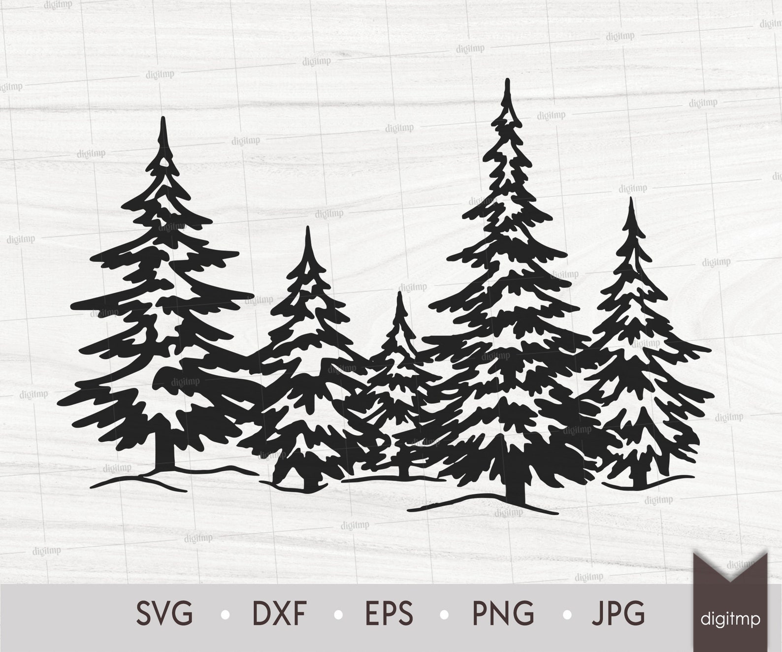 Forest Fir Trees Scene. Laser Cut Template. Nature Scene. SVG Files ...