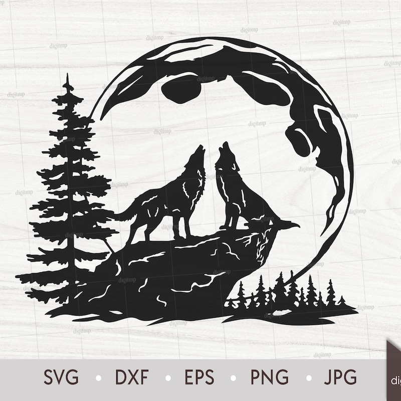 Wolf Howling on a Cliff - Etsy UK