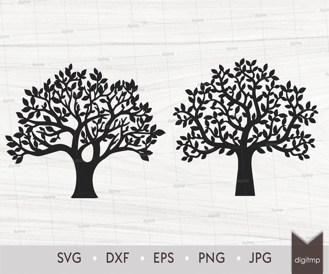 Oak Trees Set Laser Cut Template: Trees Wall Art (SVG, DXF, Clipart) - Etsy