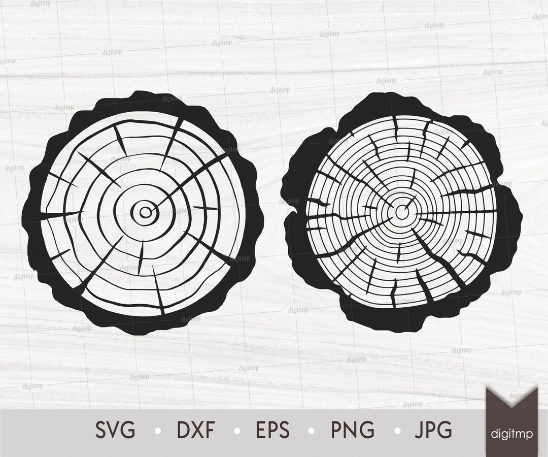 Wood Slices. Tree Trunk Stump Onni. Wood Log Slices. Laser Cut Template ...
