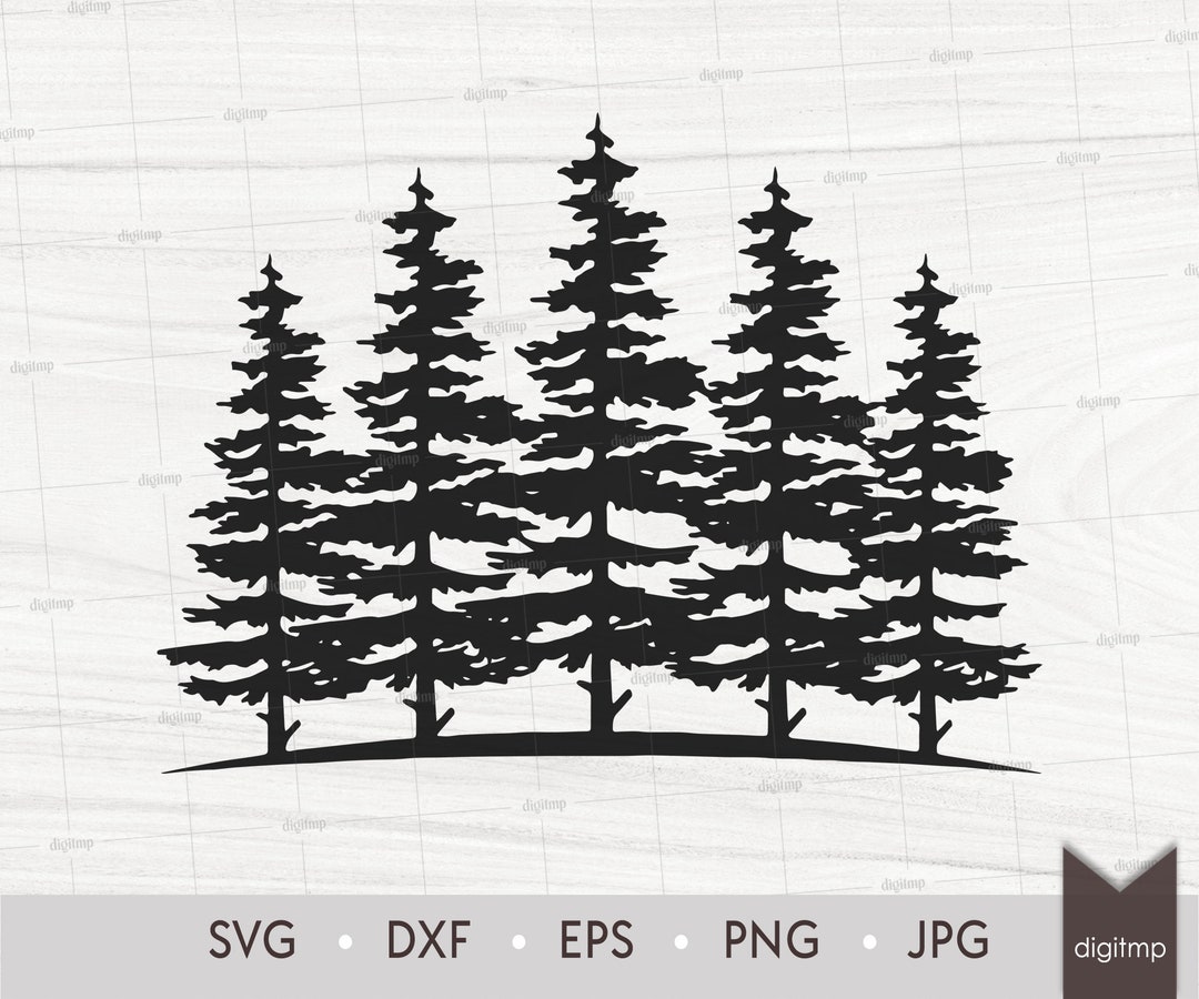 Evergreen Forest Pine Trees Scene. Laser Cut Template. Nature Scene ...