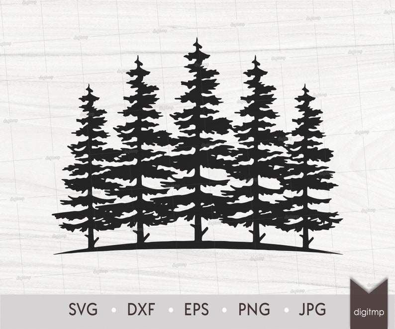 Evergreen Forest Pine Trees Scene. Laser Cut Template. Nature Scene ...