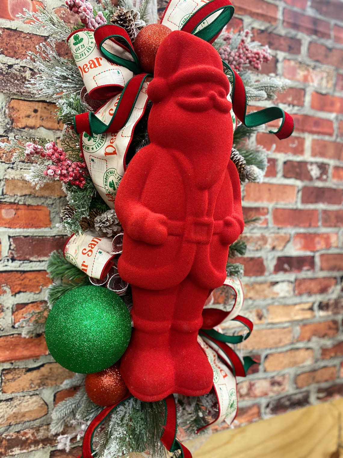 Christmas Swag, Door Swag, Santa Wreath, Santa Swag, Christmas Decor ...