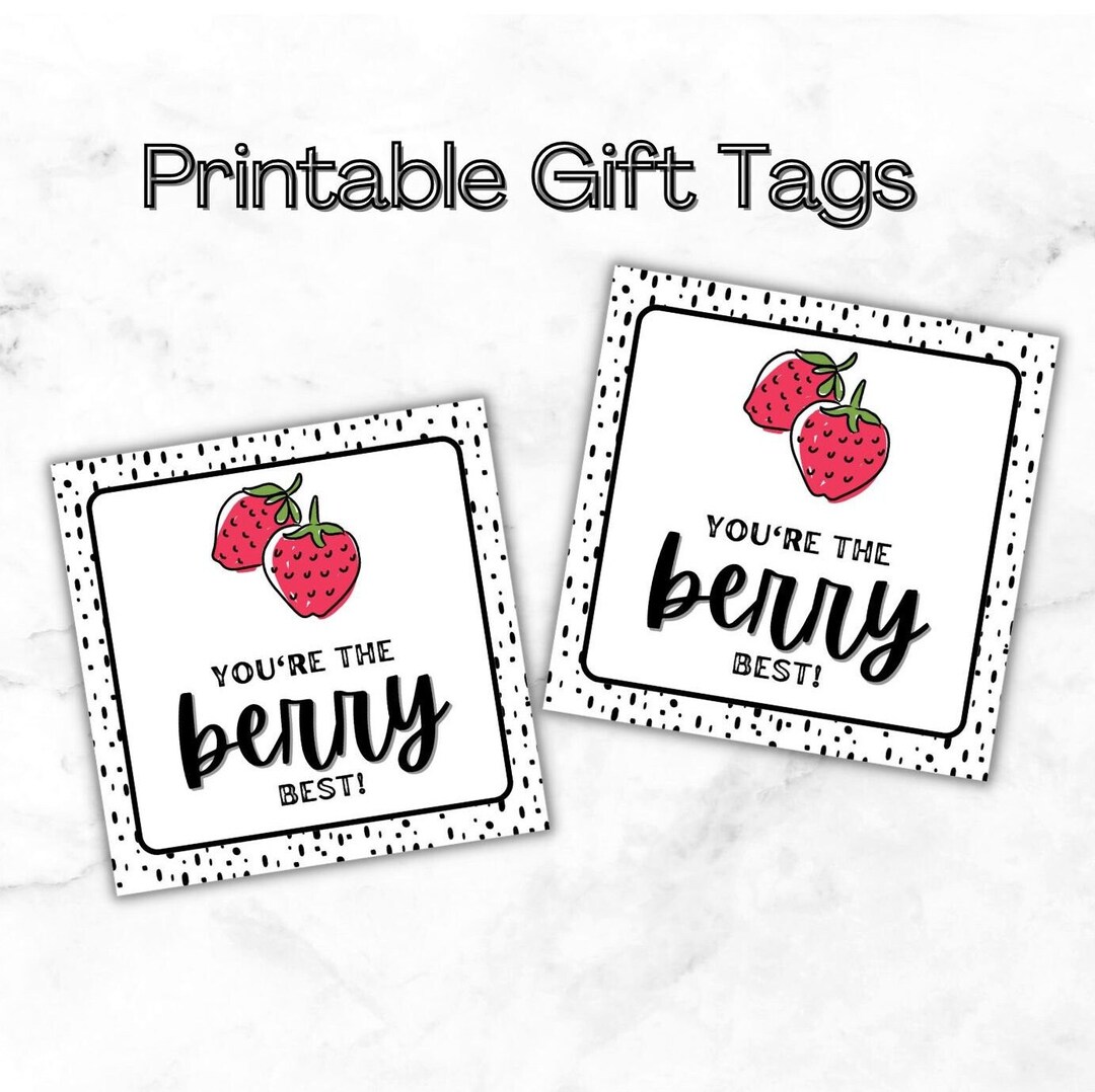 You're the Berry Best Strawberry Gift Tag Mother's Day Berry Basket ...