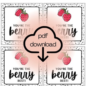 You're the Berry Best Strawberry Gift Tag Mother's Day Berry Basket ...