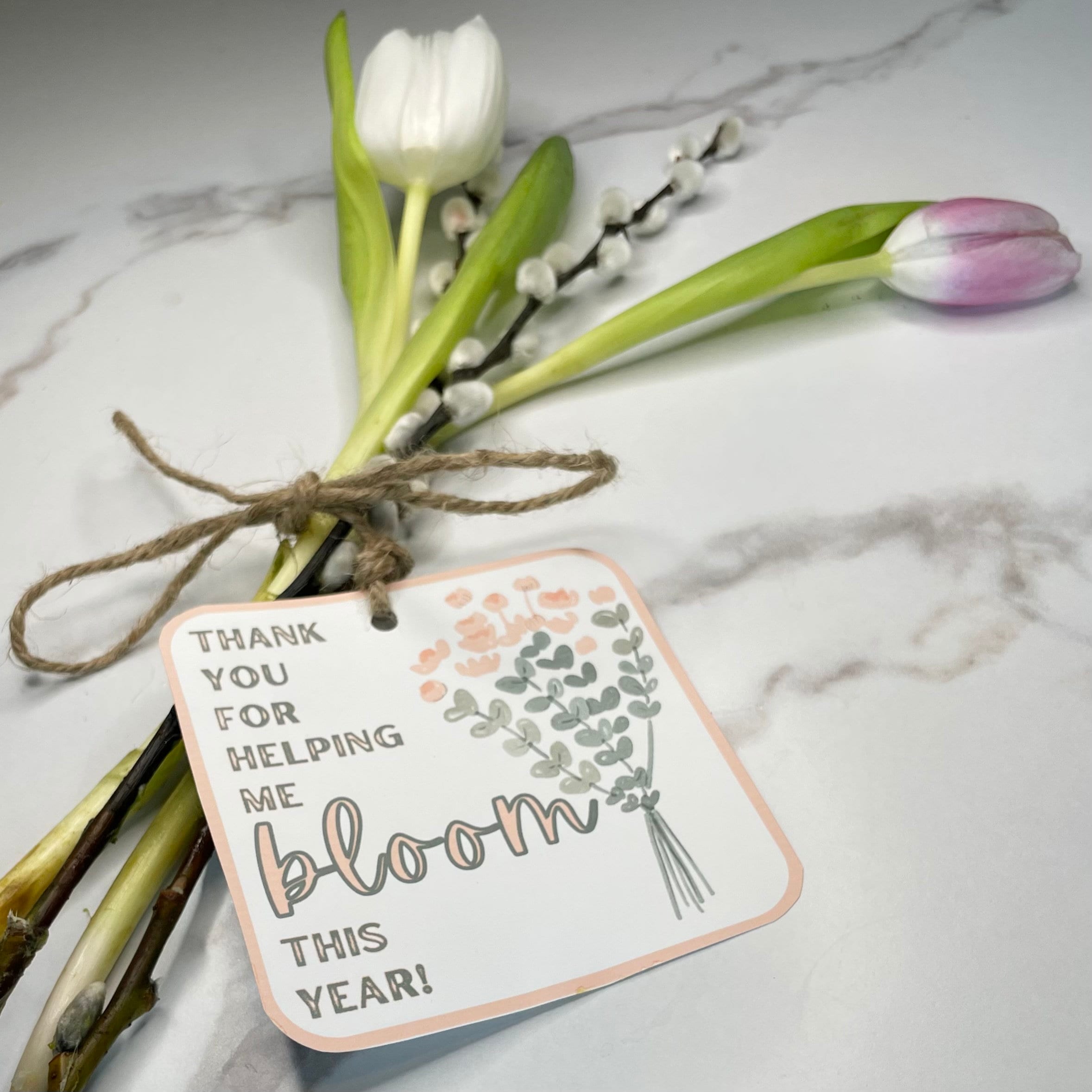 Thank You for Helping Me Bloom Gift Tag Teacher Gift End of Year ...