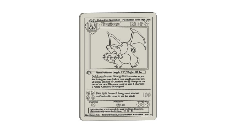 3d Charizard Pokemon Card STL File *DIGITAL ITEM* - Etsy