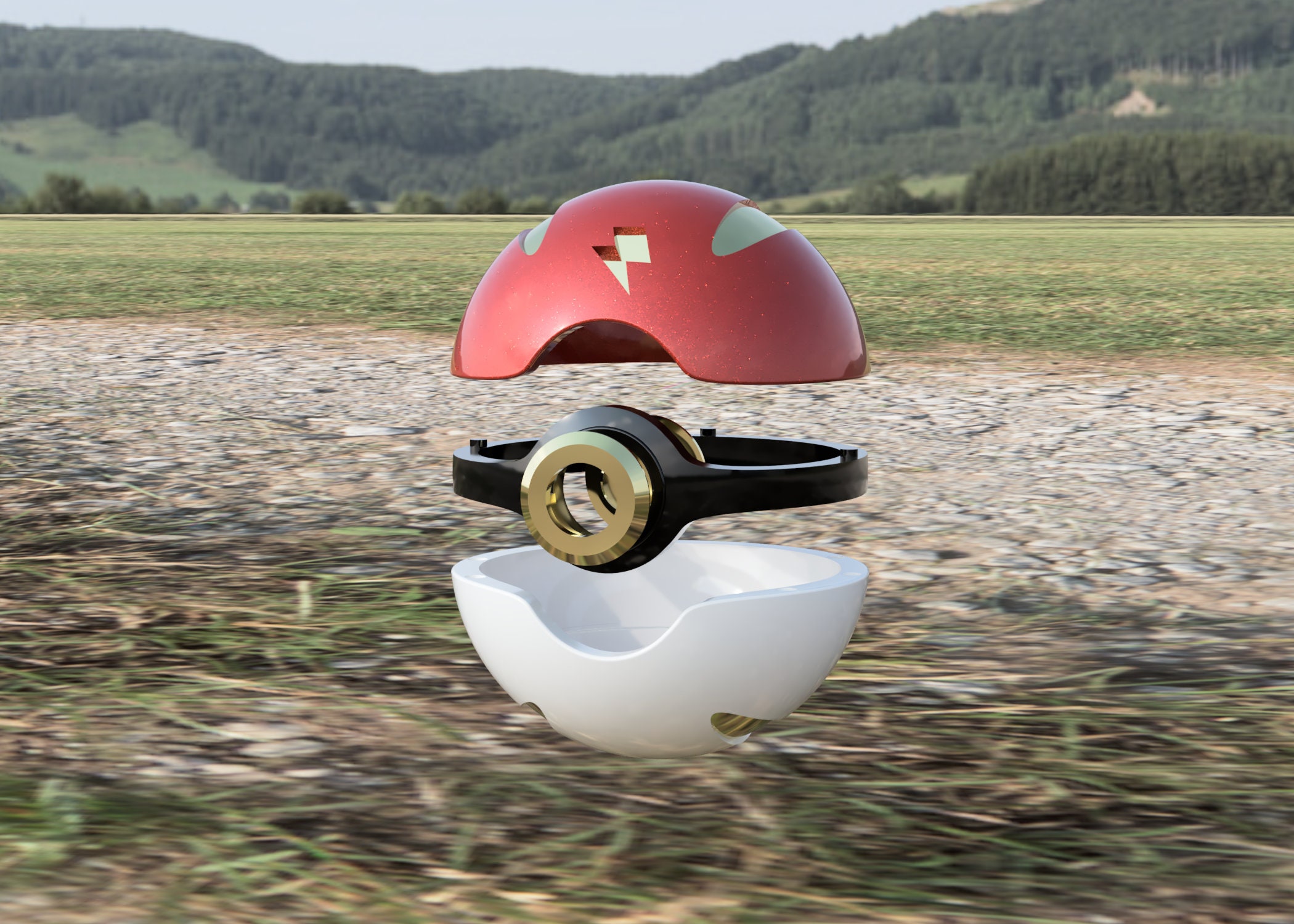 Real Life Pokeball With Electric Emblem STL Files DIGITAL - Etsy