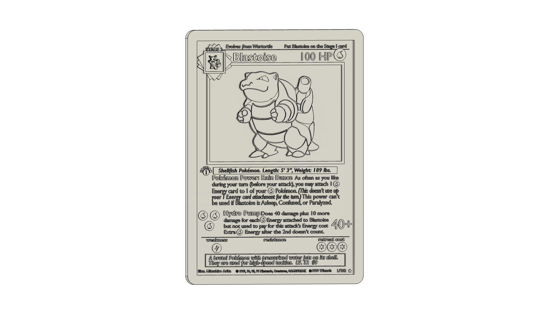 3d Blastoise Pokemon Card STL File *DIGITAL ITEM* - Etsy