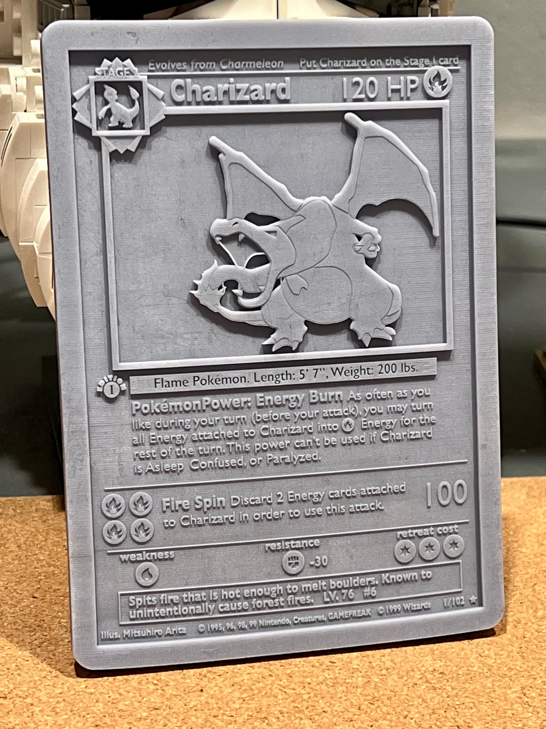 3d Charizard Pokemon Card STL File *DIGITAL ITEM* - Etsy