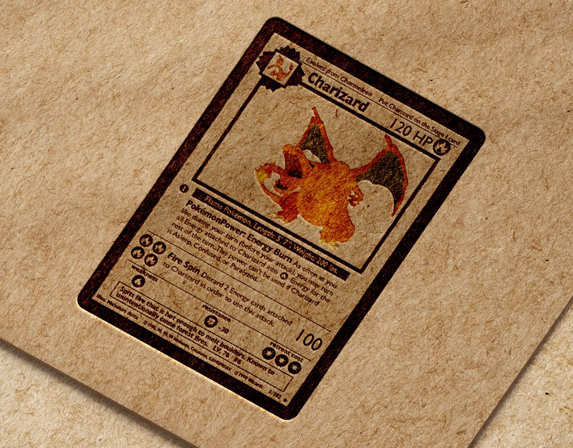 Charizard Pokemon Card EPS File for Engraving - Etsy