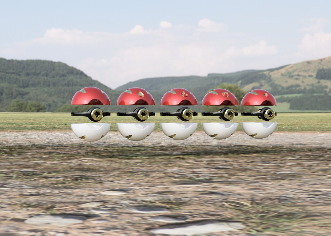 Real Life Pokeball With Set of 5 With Water, Grass, Fire, Electric ...