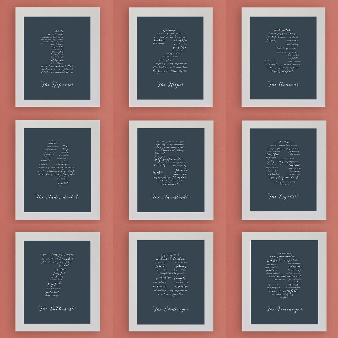 Enneagram Types Number Prints | Digital Download - Etsy