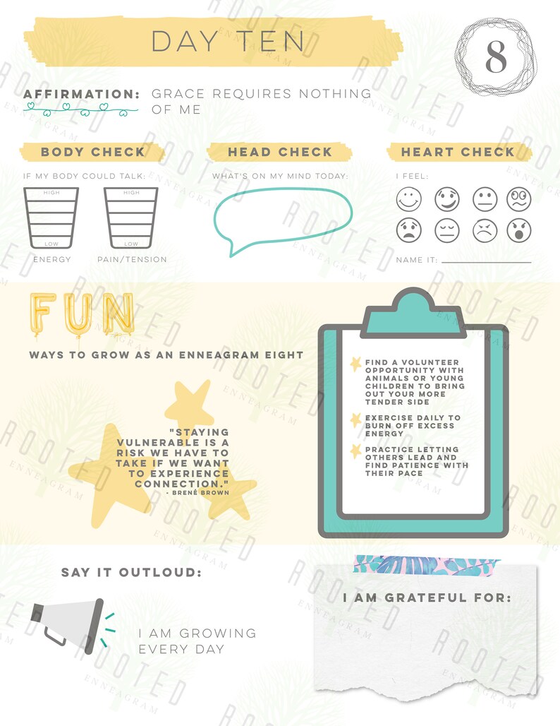 Enneagram 8 Workbook | Digital | Printable | Self Care Journal - Etsy