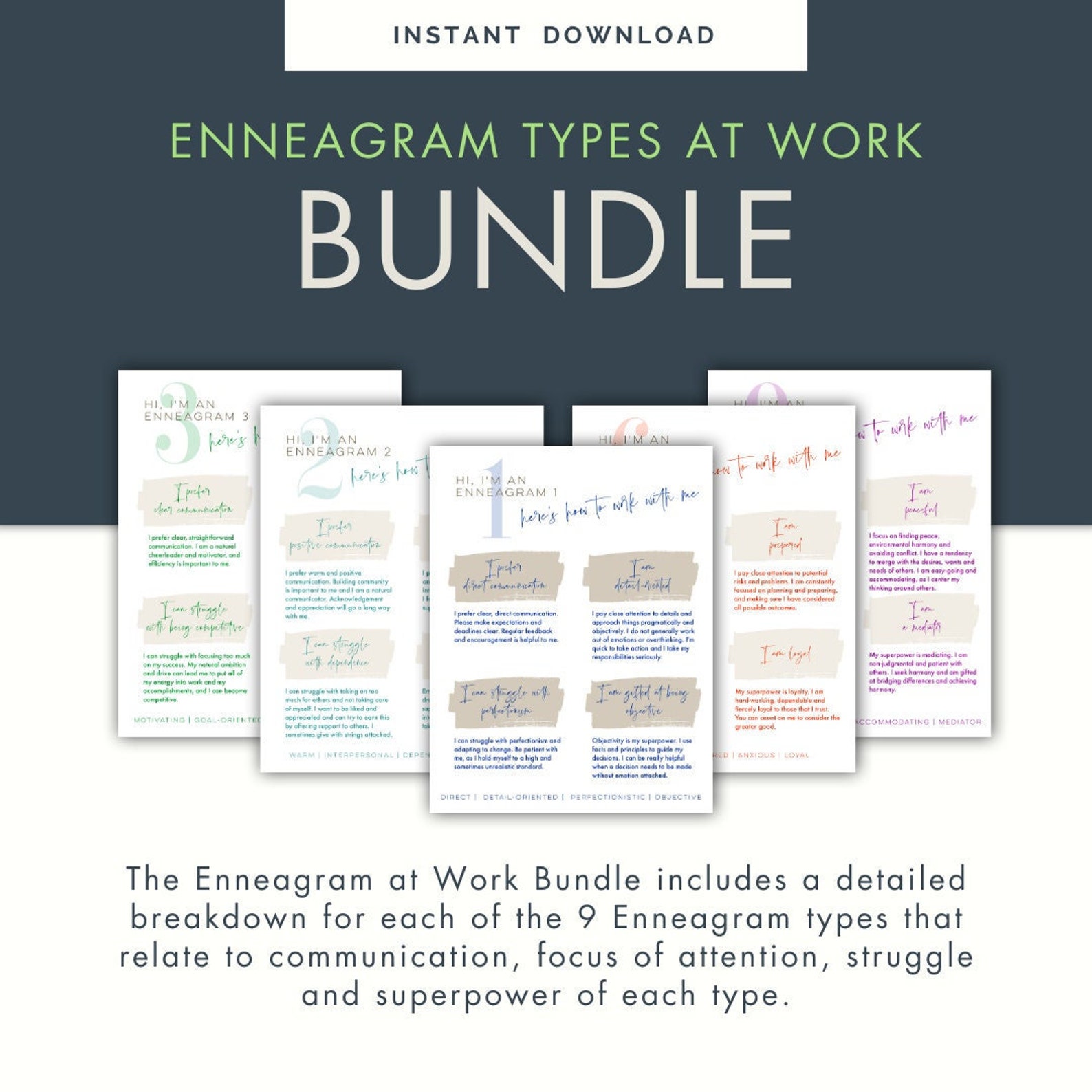 Enneagram Types at Work Guide Bundle (digital Download) - Etsy