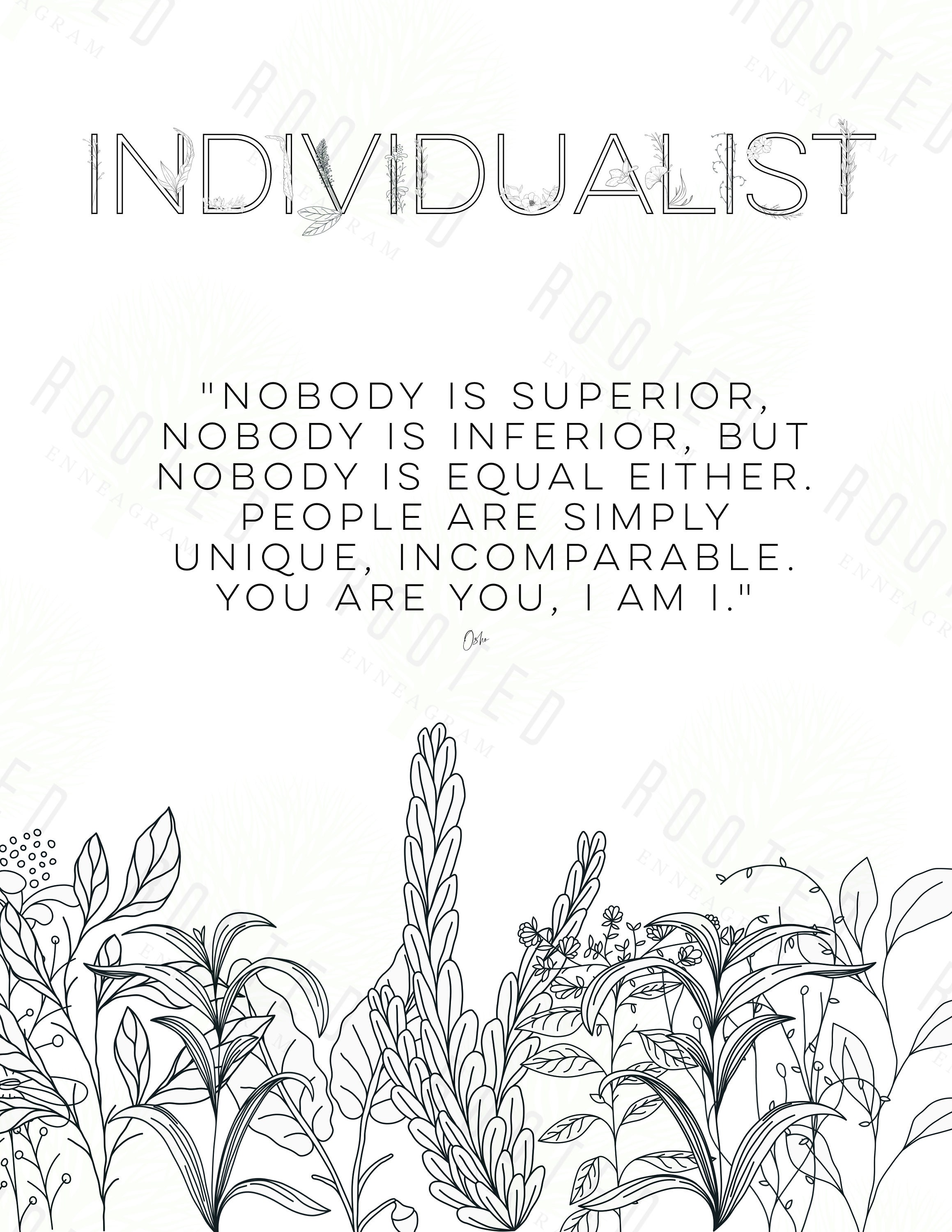 Enneagram 4 Coloring Pages Digital Download Printable — Rooted ...