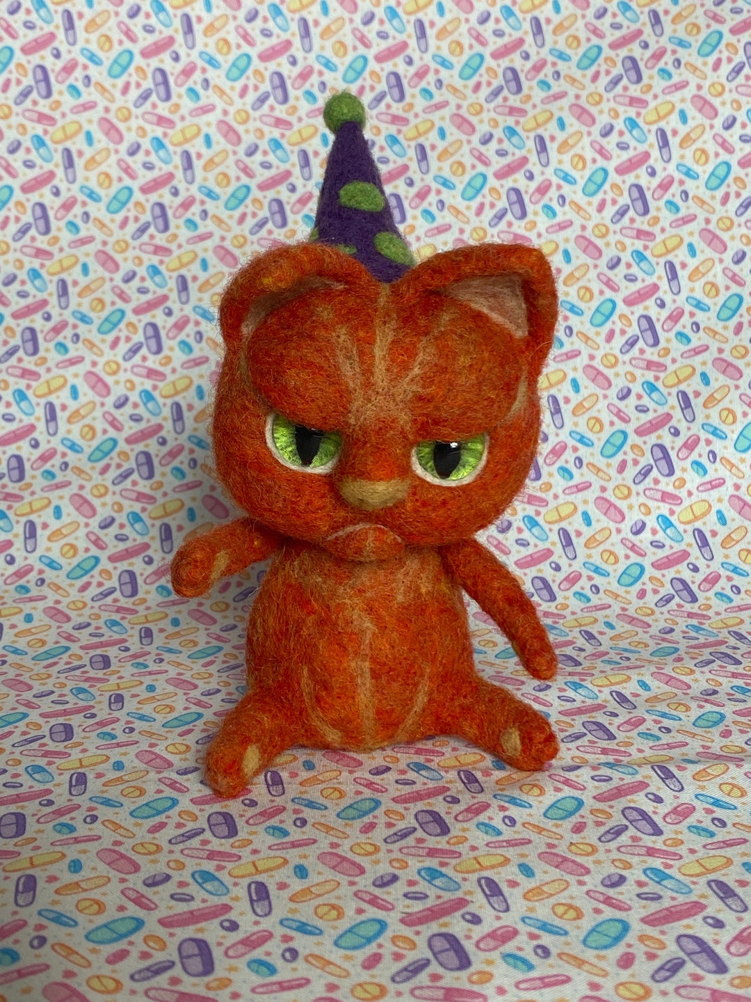 Needle Felted Angry Ginger Cat - Party Pooper #2 Sculpture Figurine - Etsy