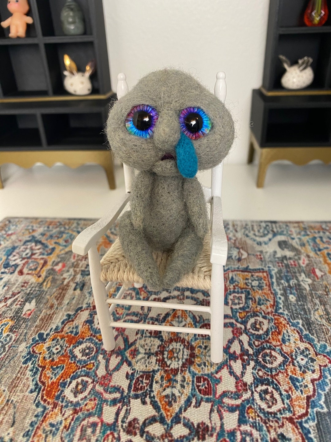 Crying Baby Cloud Miniature Needle Felted Art Doll Blythe Friend ...