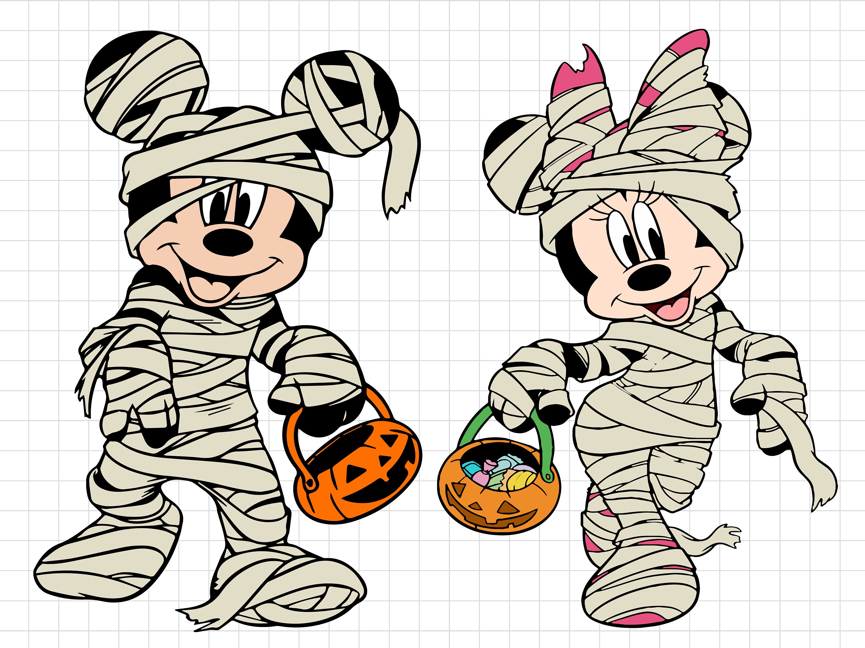 Bundle Halloween Mickey and Minnie Svg Mummy Mickey Minnie - Etsy