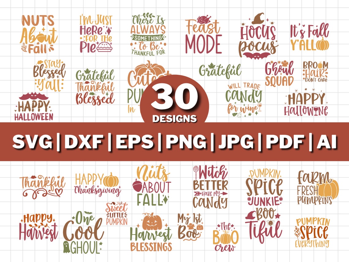 Autumn SVG Bundle Autumn Svg Fall SVG Cut File Silhouette - Etsy