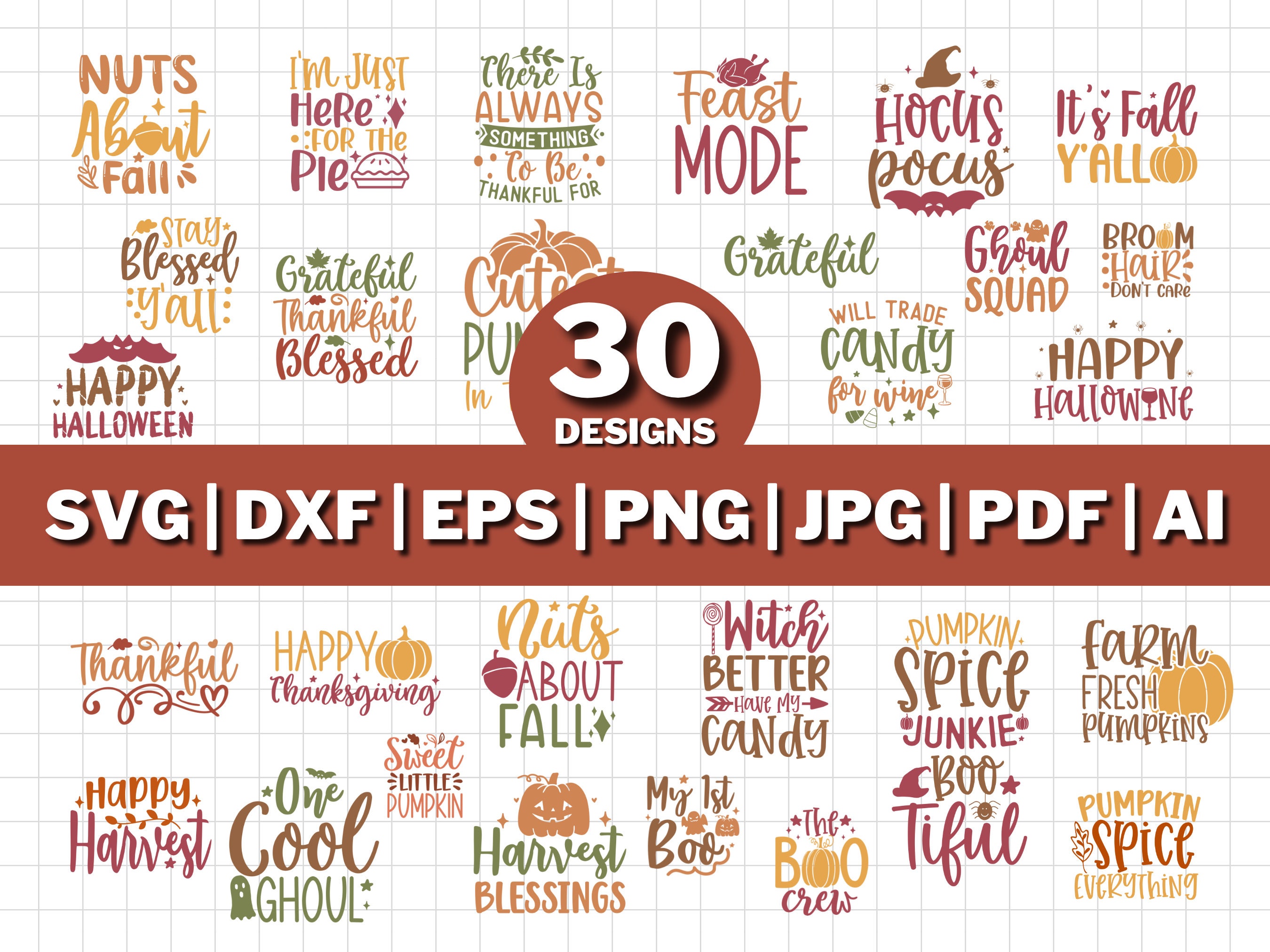 Autumn SVG Bundle Autumn Svg Fall SVG Cut File Silhouette - Etsy