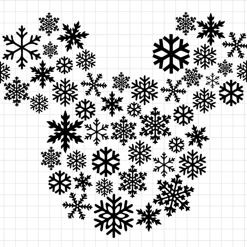 Mickey Snowflake Svg - Etsy