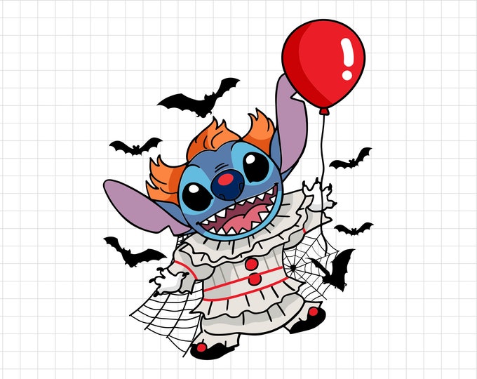 Halloween Clown Svg, Stitch Clown Svg, Halloween Svg, Stitch Halloween ...