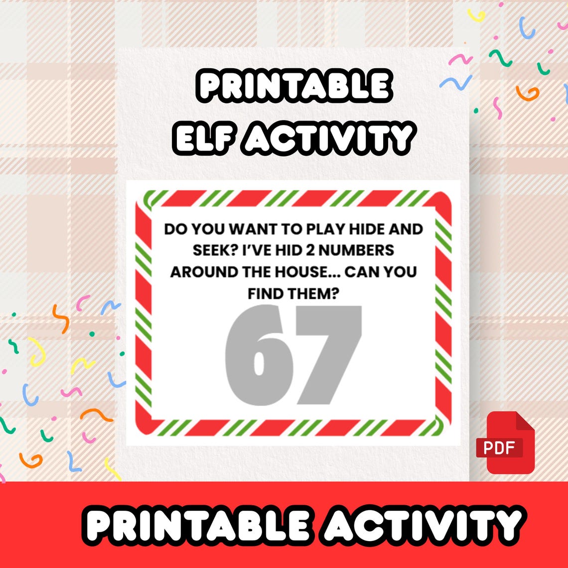 Elf 67 Hide and Seek Game | 67 Elf Prop | Elf 67 Scavenger Hunt ...