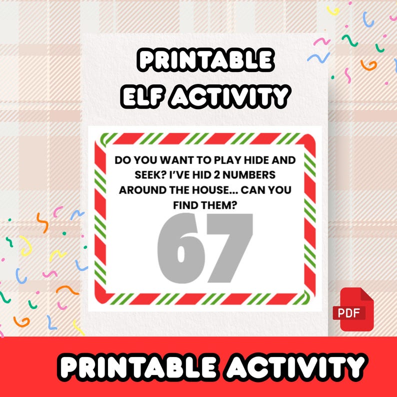 Elf 67 Hide and Seek Game | 67 Elf Prop | Elf 67 Scavenger Hunt ...