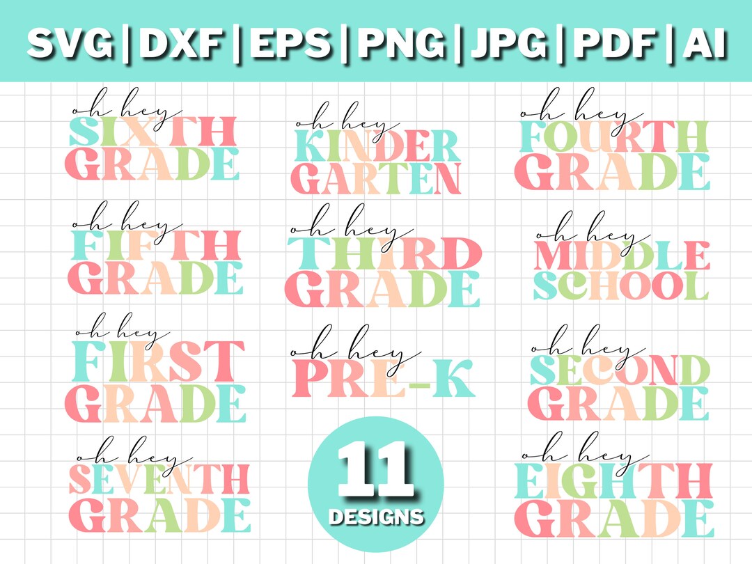 Oh Hey School Back to School Svg Bundle, Education Svg, First Day of ...