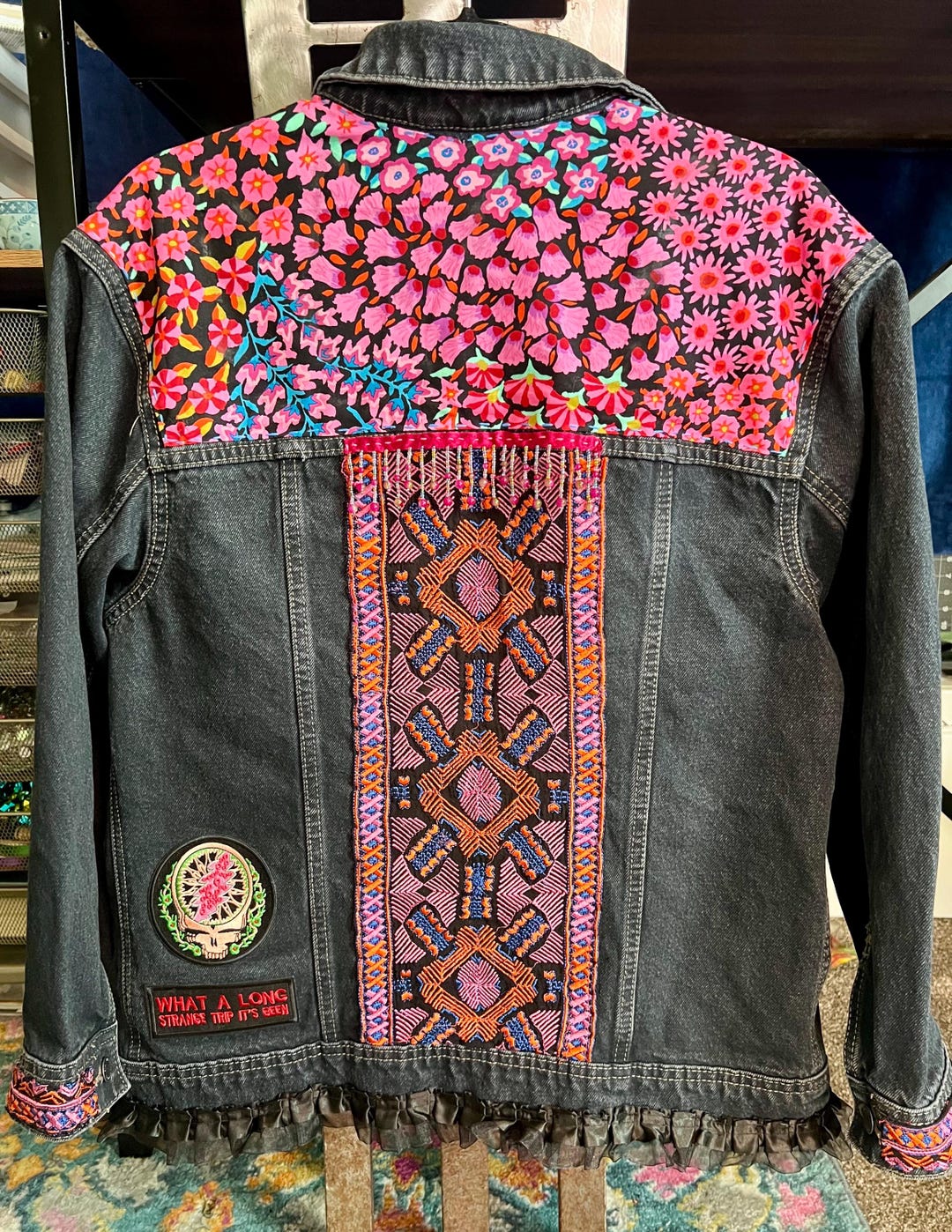 Grateful Dead Inspired Denim Jean Jacket With Patches - Etsy