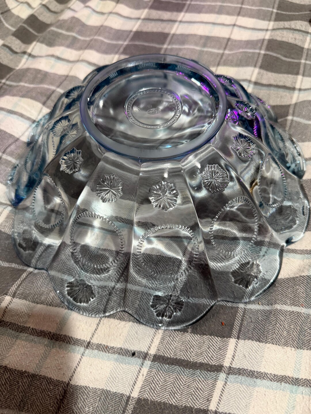 Fenton Ice Blue Moon & Stars Bowl - Etsy
